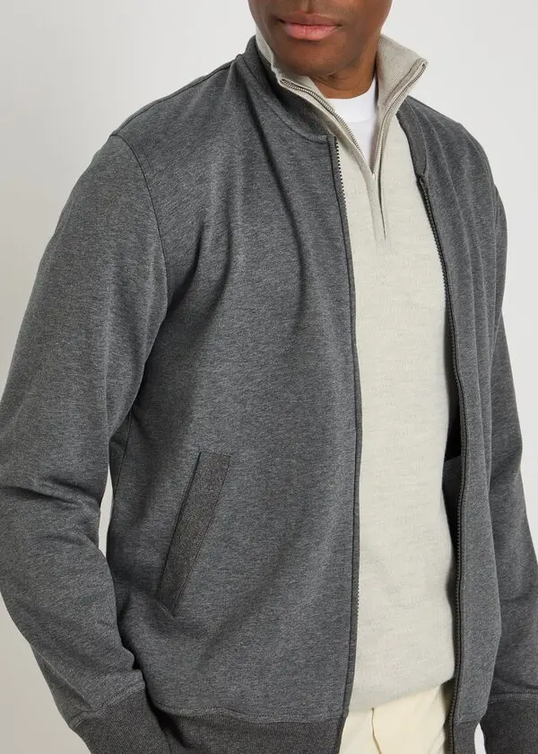 Brunello Cucinelli Zip-through Cotton-blend Sweatshirt