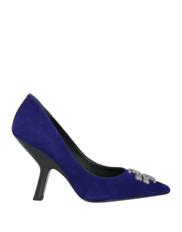 Tory Burch High Heels With Suede Texture - Blue
