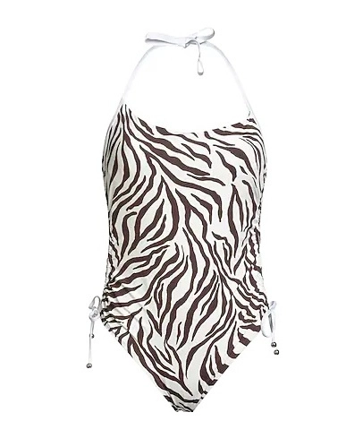 Max Mara Zebra Print Halterneck One Piece Swimsuit