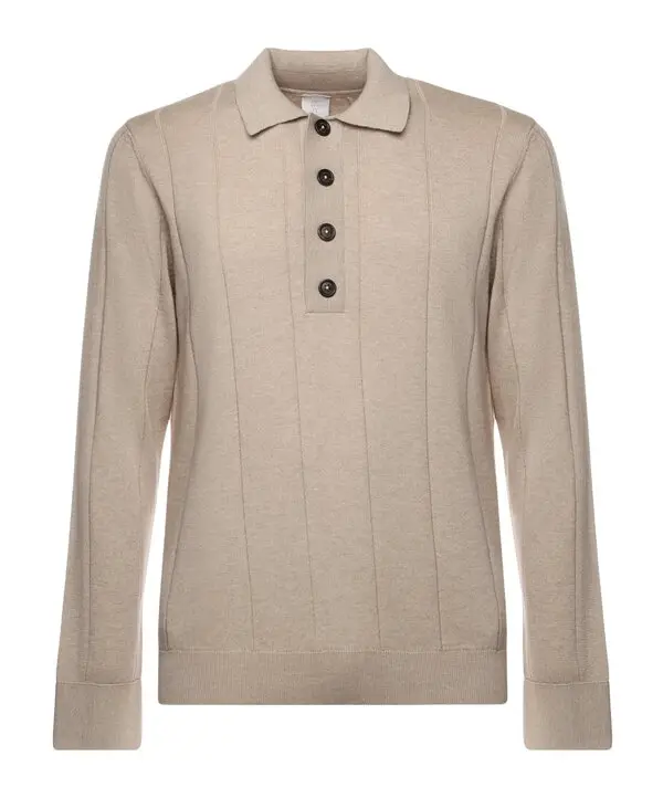Eleventy Long-sleeved Knitted Polo Shirt