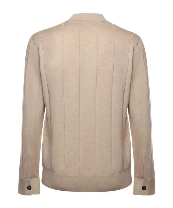 Eleventy Long-sleeved Knitted Polo Shirt