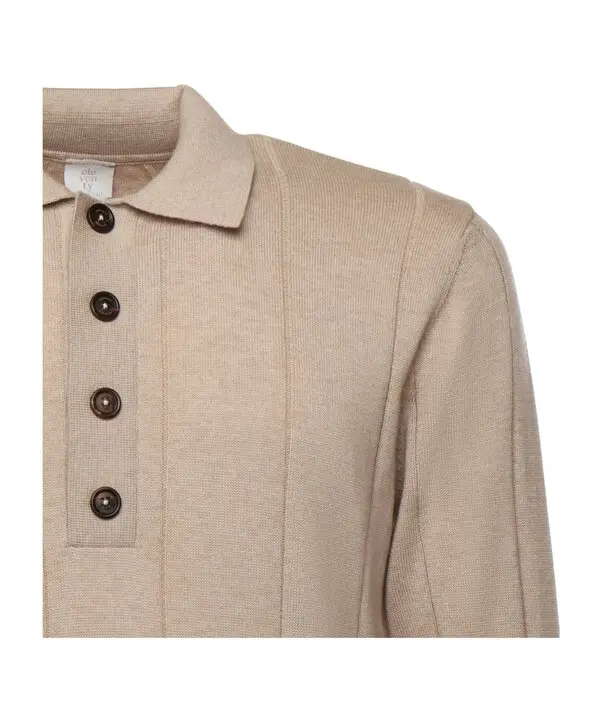 Eleventy Long-sleeved Knitted Polo Shirt