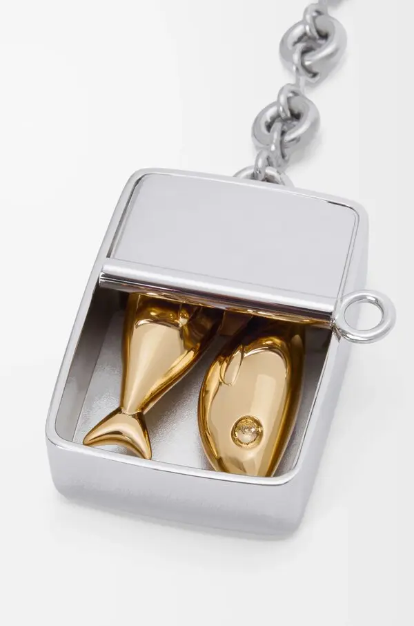 Loewe Fish Pendant Charm With Donut Chain