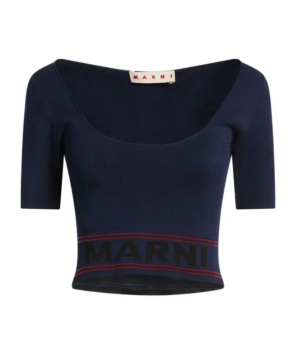 Marni Multicolor Cropped Knit Top