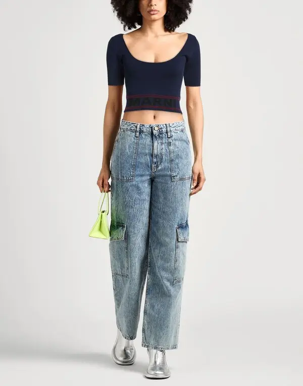 Marni Multicolor Cropped Knit Top