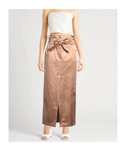 Max Mara Satin Maxi Skirt With Belted Waist