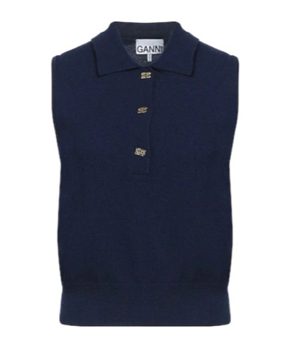 GANNI Sleeveless Jumpers - Black