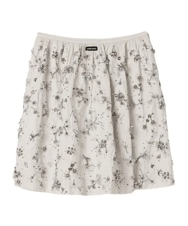 Miu Miu Embroidered Duchesse Skirt