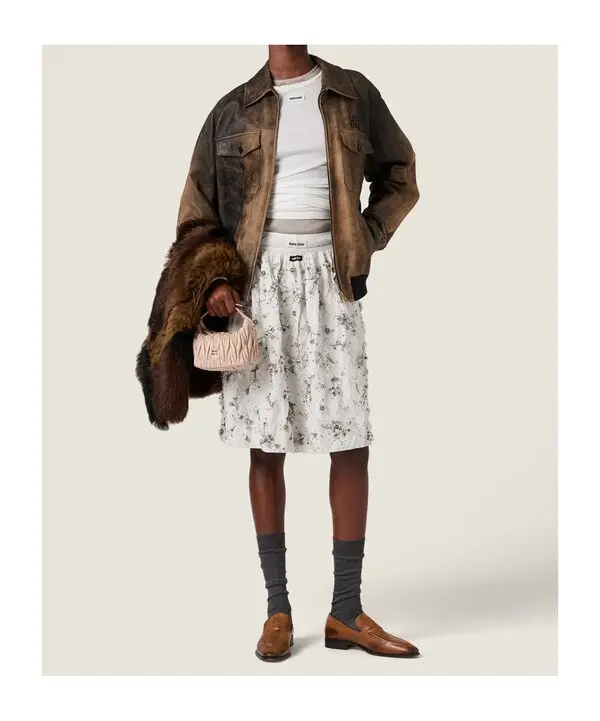Miu Miu Embroidered Duchesse Skirt
