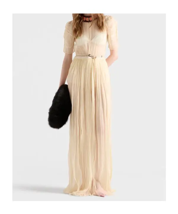 Prada Long Silk Chiffon Dress