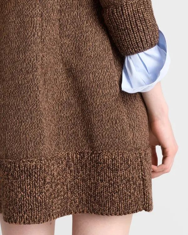 Prada Mouliné Wool Mini Dress