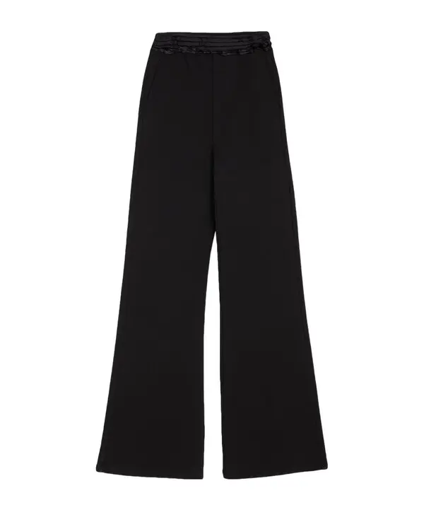 MAISON MARGIELA Wide-leg Trousers With Satin Trim - Black
