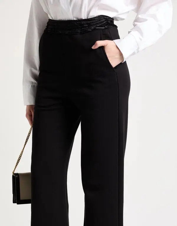 MAISON MARGIELA Wide-leg Trousers With Satin Trim