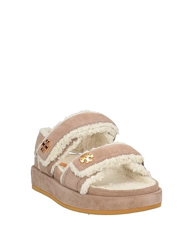 Tory Burch Suede Platform Sandals With Logo Detail