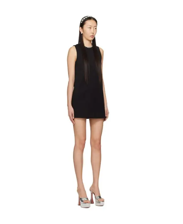 AREA Heart Embellished Sleeveless Mini Dress