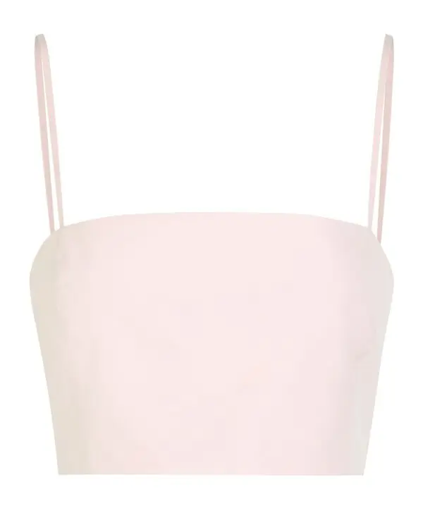 Gabriela Hearst Nadir Cropped Cotton-poplin Top - Pink