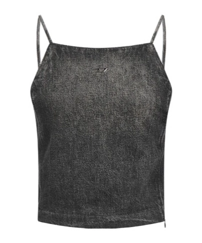 DIESEL® Solid-colored Sleeveless Denim Top