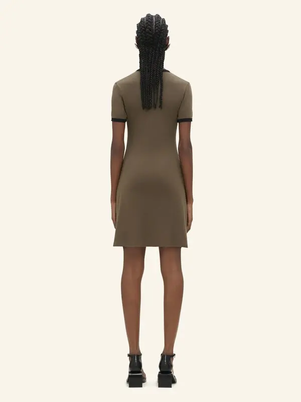 COURREGES Courrèges Contrast V-neck Mini Dress