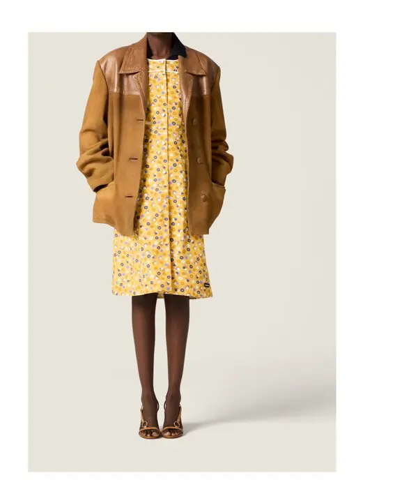 Miu Miu Suede And Leather Paneled Jacket