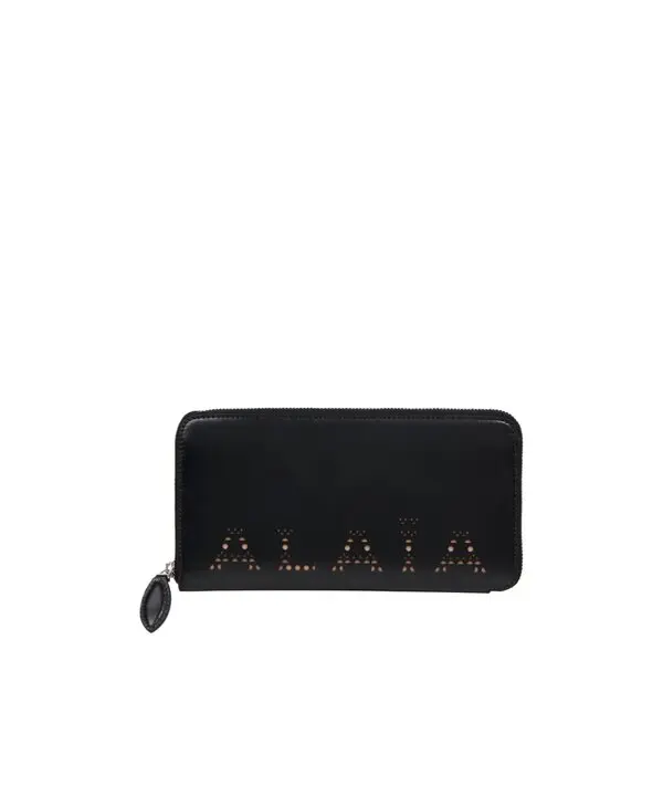Alaïa Logo Logo Long Wallet - Black