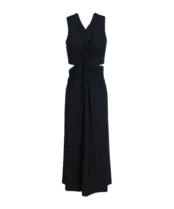 MAXCO. Max&co. Sleeveless V-neck Gathered Jersey Maxi Dress