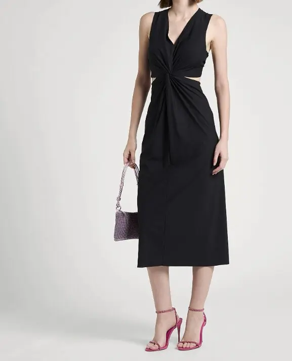 MAXCO. Max&co. Sleeveless V-neck Gathered Jersey Maxi Dress
