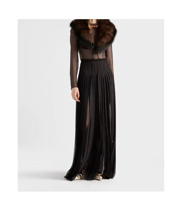 Prada Long Silk Chiffon Dress