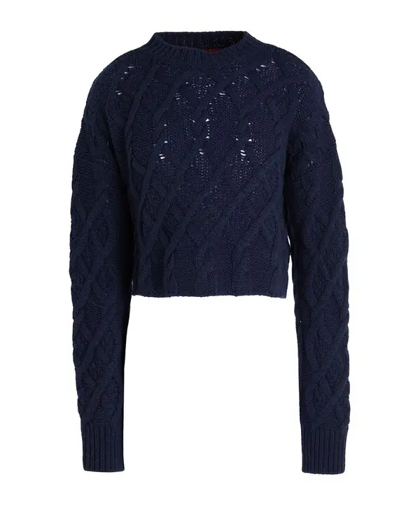 MAXCO. Max&co. Ribbed Crew Neck Long Sleeve Sweater