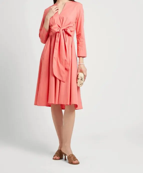 MAXCO. Max&co. Midi Dress With V-neck And Belted Waist