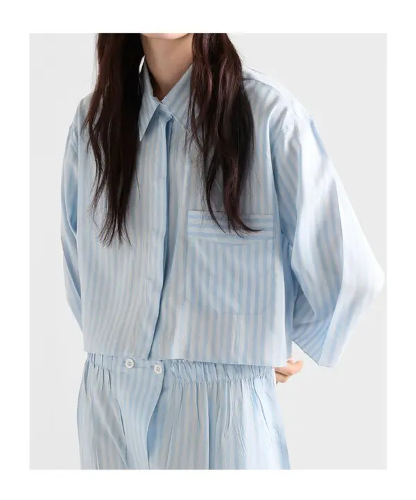 Prada Striped Patch-pocket Shirt