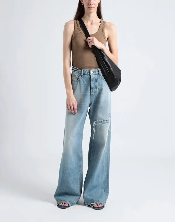 DIESEL® Comfortable Stylish Washed Ripped Mid-rise Straight-leg Jeans