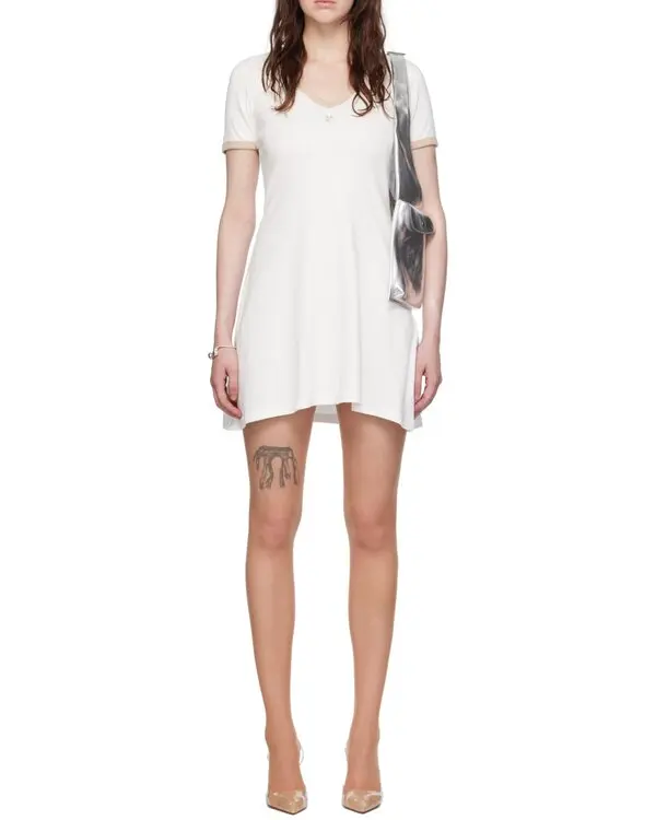 COURREGES Courrèges Contrast V-neck Mini Dress