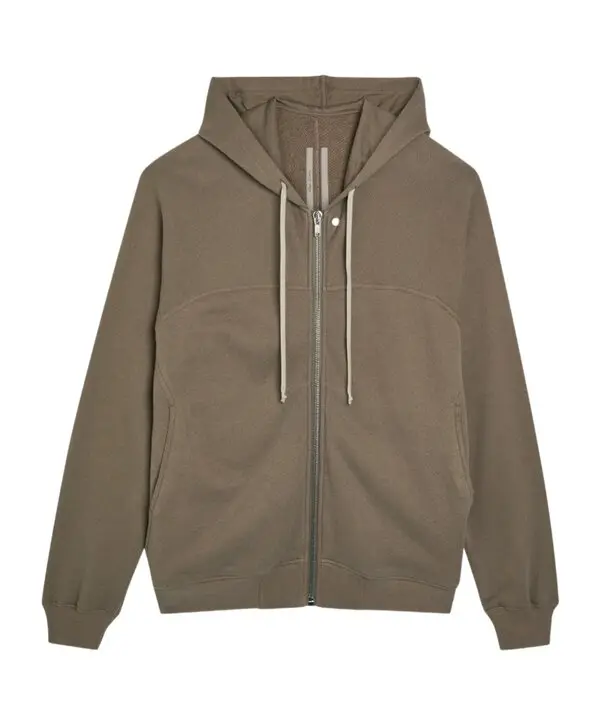 Rick Owens Zip-up Hooded Cotton Sweatshirt