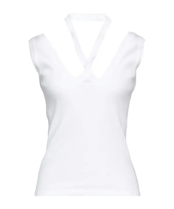 MAISON MARGIELA Sleeveless V-neck Top - White