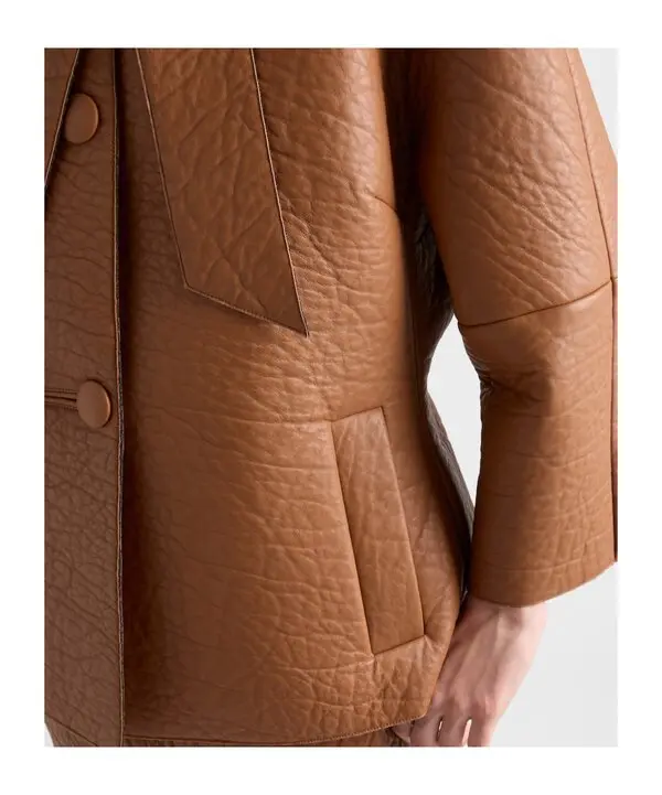 Prada Nappa Leather Jacket With Detachable Scarf