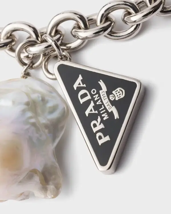 Prada Metal Necklace With Pearl
