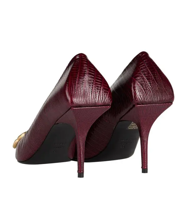Balenciaga Metallic Snake-print Leather High Heels