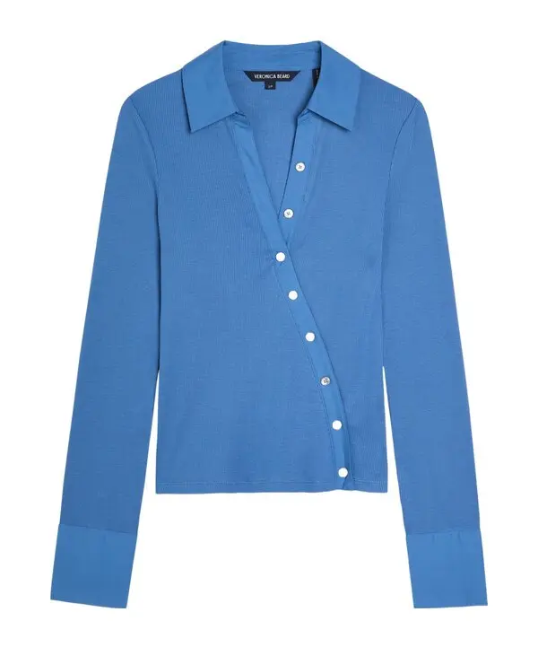 Veronica Beard Button-effect Cotton-blend Top