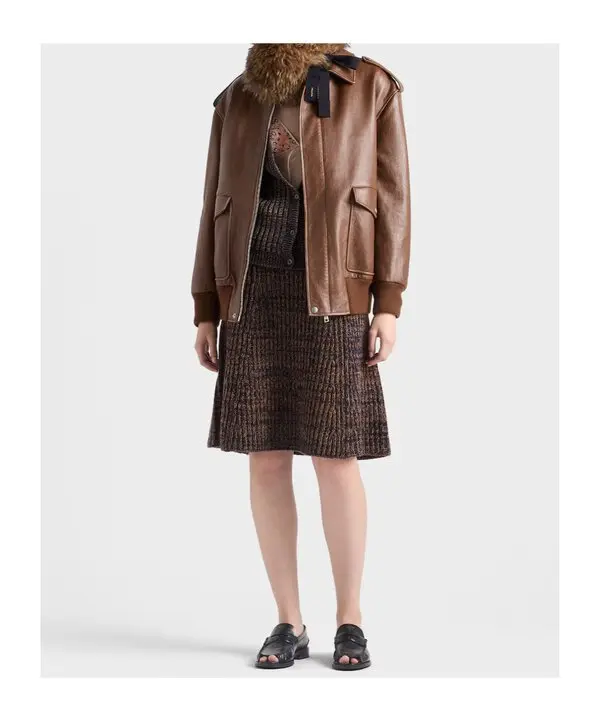 Prada Nappa Leather Bomber Jacket