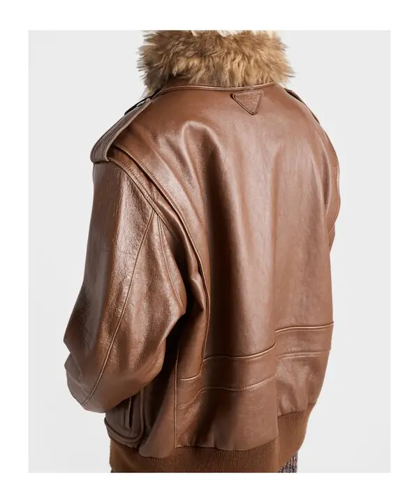 Prada Nappa Leather Bomber Jacket