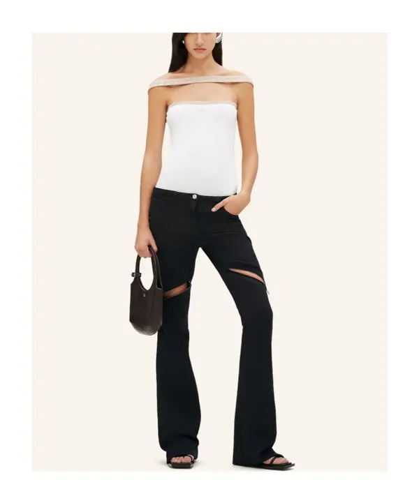 COURREGES Courrèges Ac Logo Embroidered Contrast Top