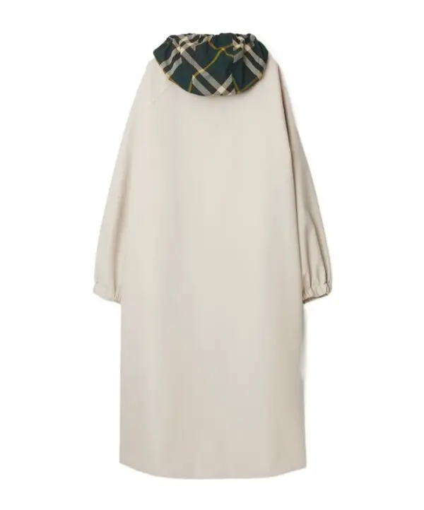 Burberry Checked Hood Zipped Gabardine Parka