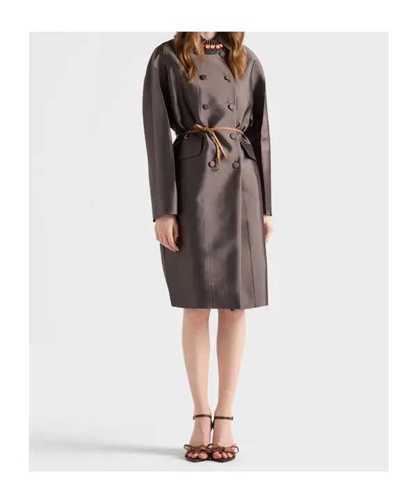 Prada Double-breasted Wool And Silk Coat