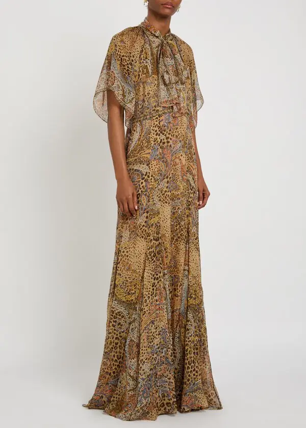 Etro Leopard-print Silk Maxi Dress