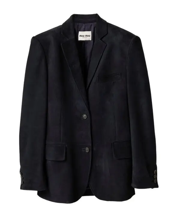 Miu Miu Waxed Suede Leather Jacket