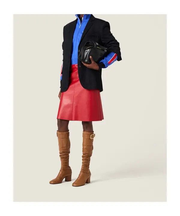 Miu Miu Waxed Suede Leather Jacket