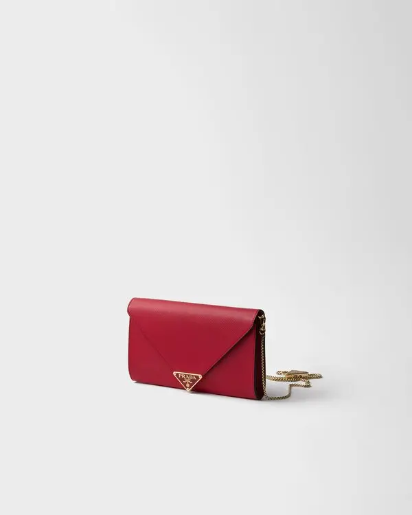 Prada Mini Saffiano Leather Bag With Chain Strap