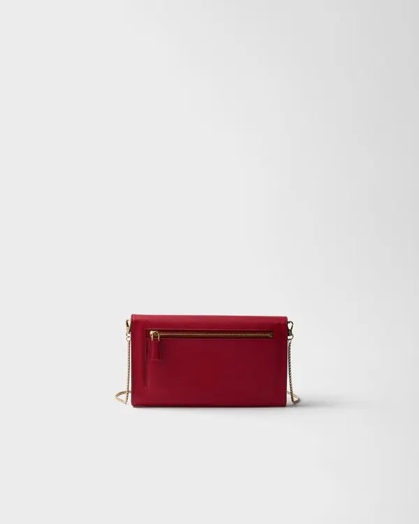 Prada Mini Saffiano Leather Bag With Chain Strap