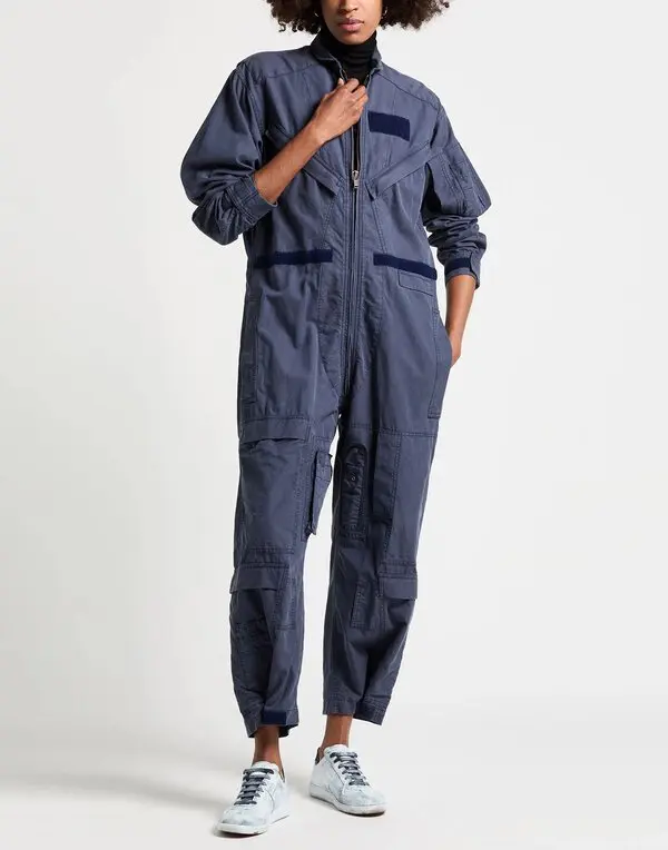 MAISON MARGIELA Solid Color Stretch Long Sleeve Jumpsuit