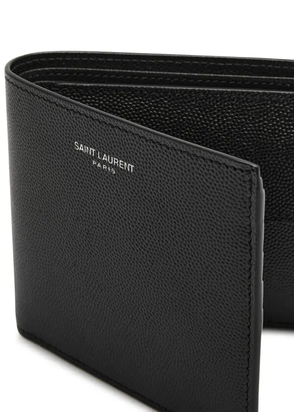 Saint Laurent East/west Pebbled Leather Wallet